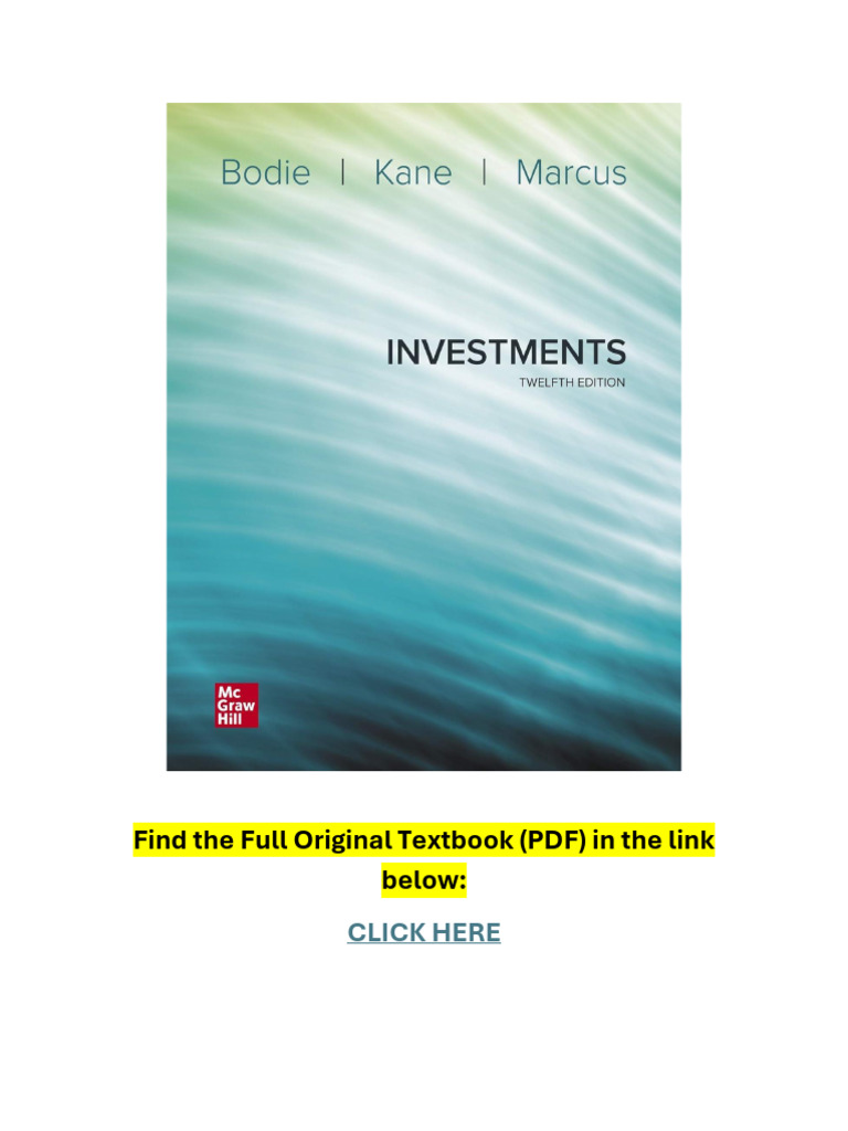 Essentials of Investments 12th Edition PDF | PDF | Option (Finance ...