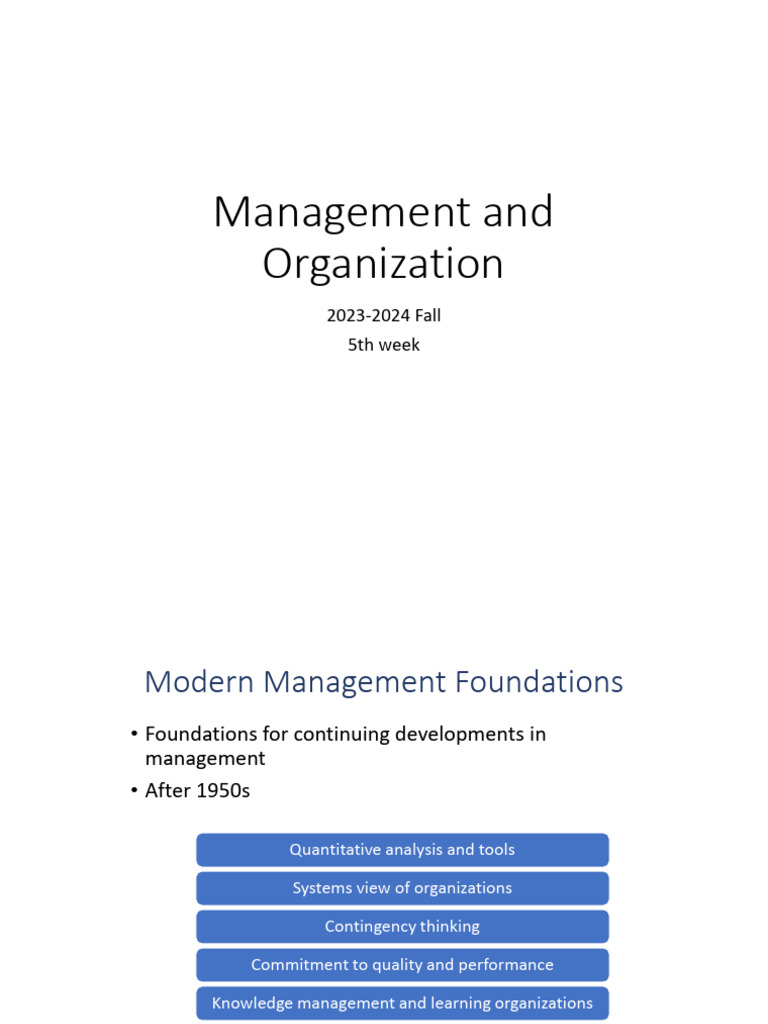 Modern Management Foundations Overview | PDF | System | Statistics