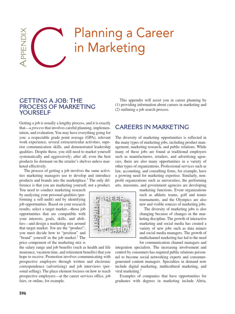 Marketing Careers Appendix | PDF | Sales | Marketing