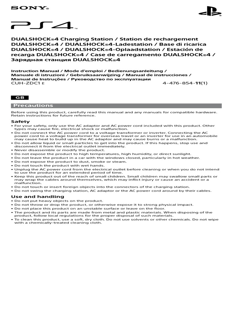 ps4_dualshock_4 | PDF | Alternating Current | Ac Power Plugs And Sockets