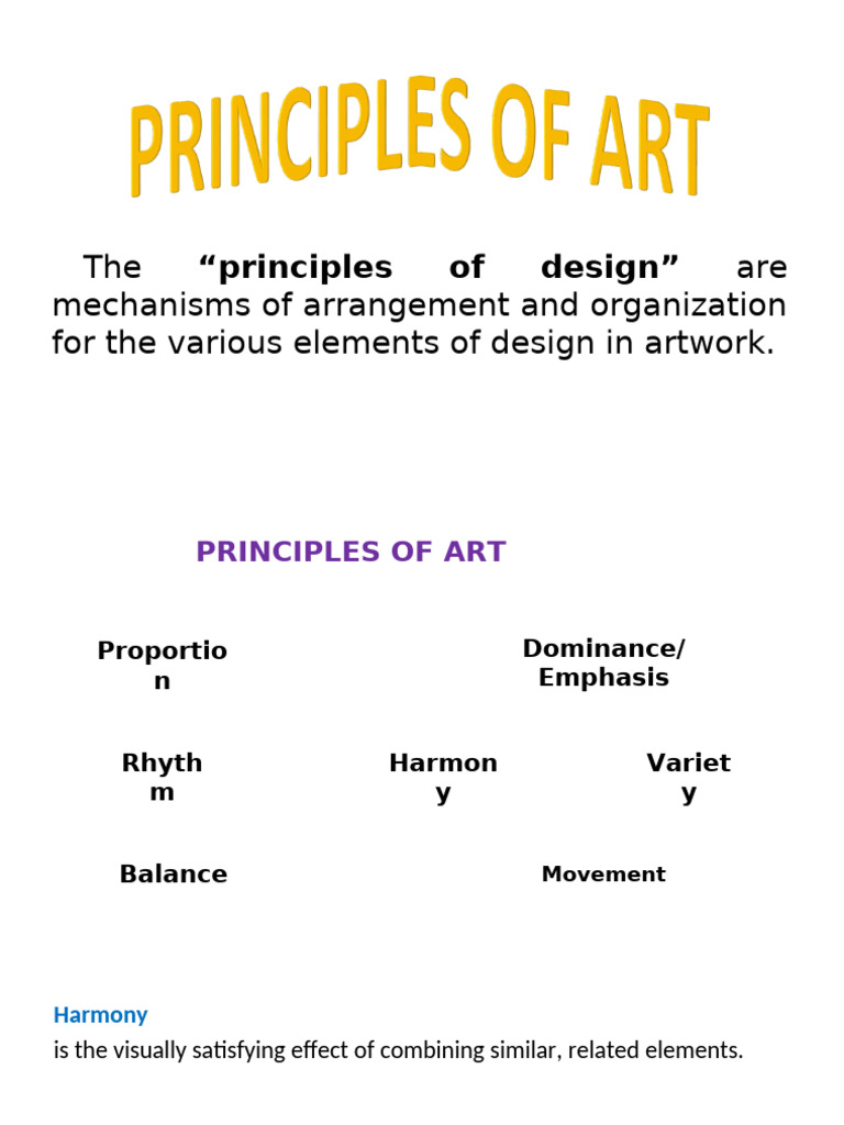 Principles of Art | PDF | Composition (Visual Arts) | Symmetry