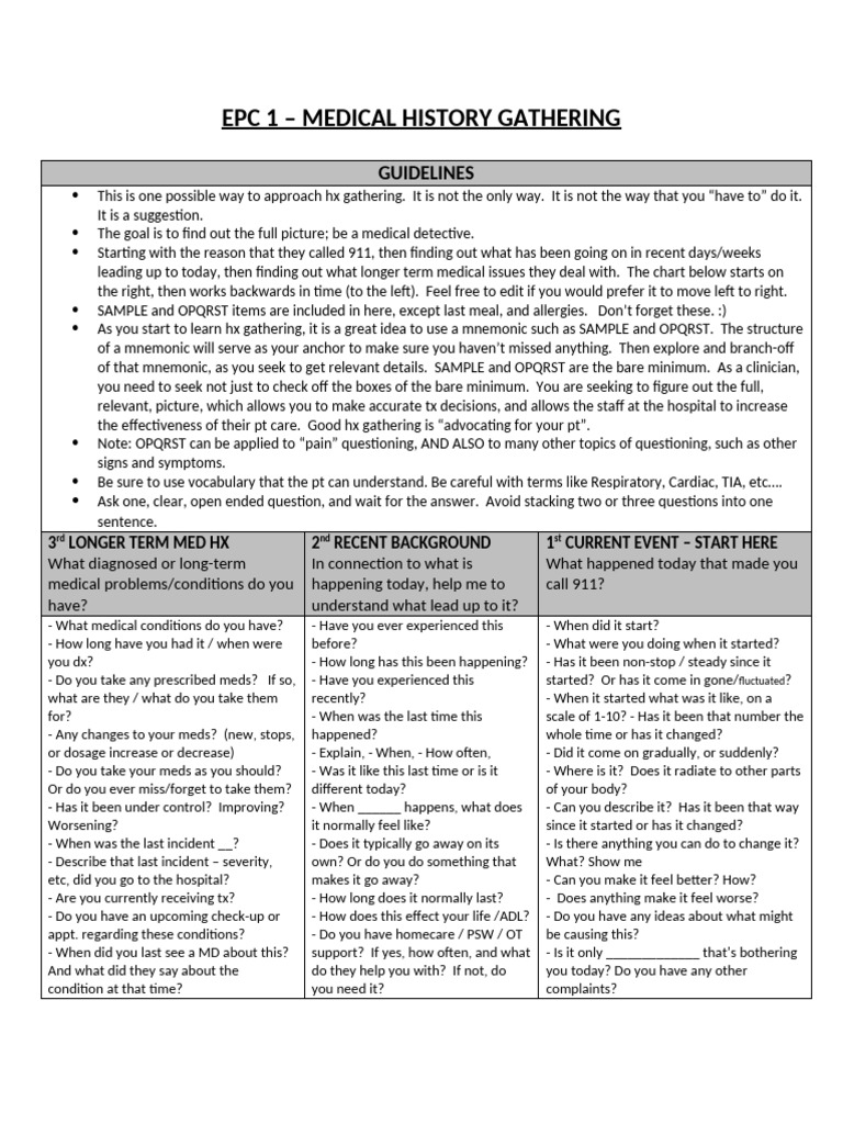 Medical+History+Gathering+2021 | PDF | Human Diseases And Disorders | Health Care