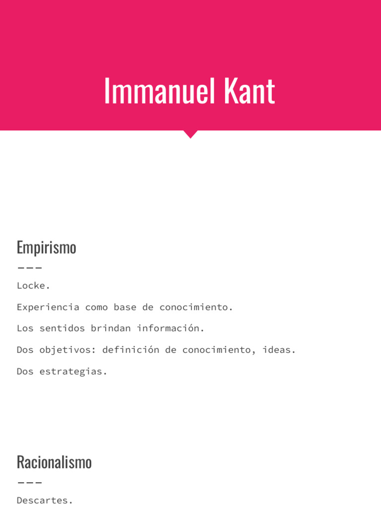 Immanuel Kant | PDF | A priori y a posteriori | Conocimiento