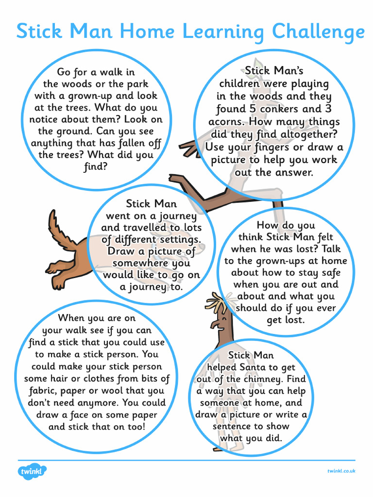Challenge Sheet to Support Teaching on Stick Man | PDF