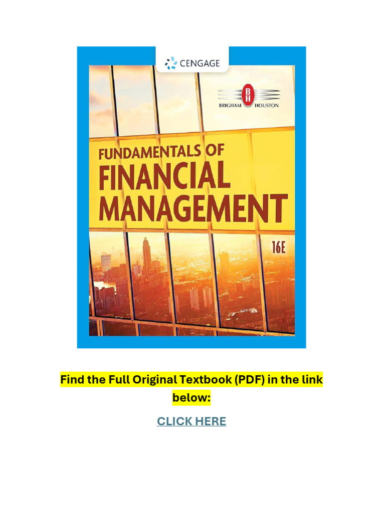 Fundamentals of Financial Management 16th Edition PDF | PDF | Bonds ...