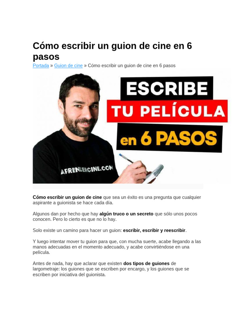 Guía para escribir un guion de cine | PDF | Guión
