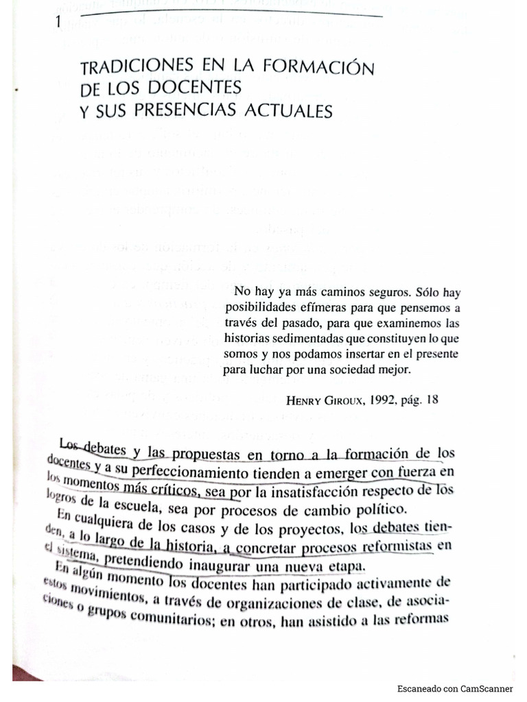 Formacion Docente Davini Cap 1 | PDF