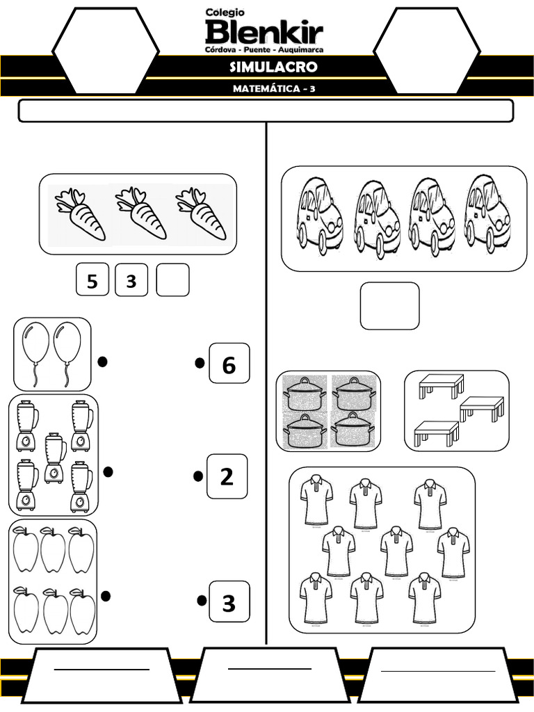 Simulacro Examen Matemática 3 Años | PDF