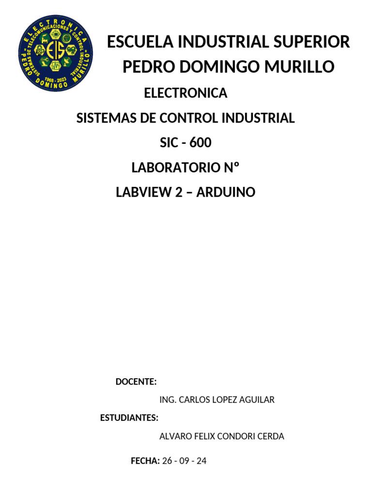 Laboratorio 5 labVIEW2 - ARDUINO | PDF | Arduino | Ciencias de la Computación