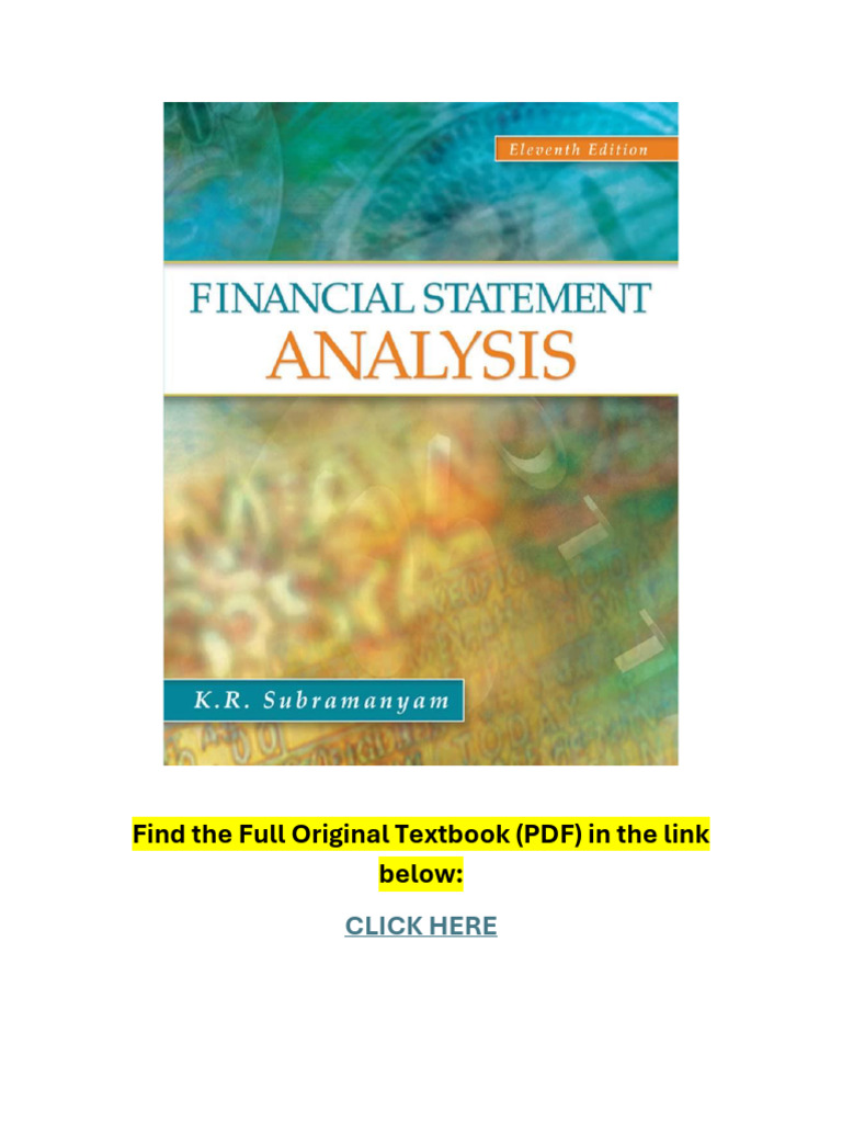 Financial Statement Analysis 11th Edition PDF | PDF | Equity (Finance ...