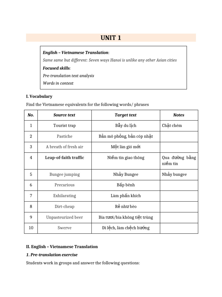 Giáo Trình - Unit 1 - Updated 20.12 | PDF