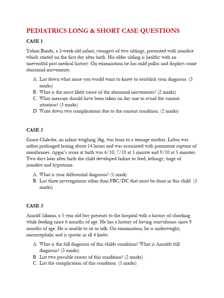 Pediatric Case Studies and Management | PDF | Pneumonia | Blood