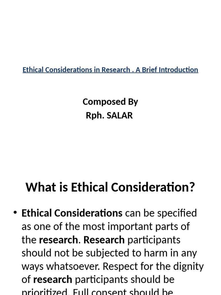 Ethical Considerations in Research Explained | PDF | Informed Consent ...