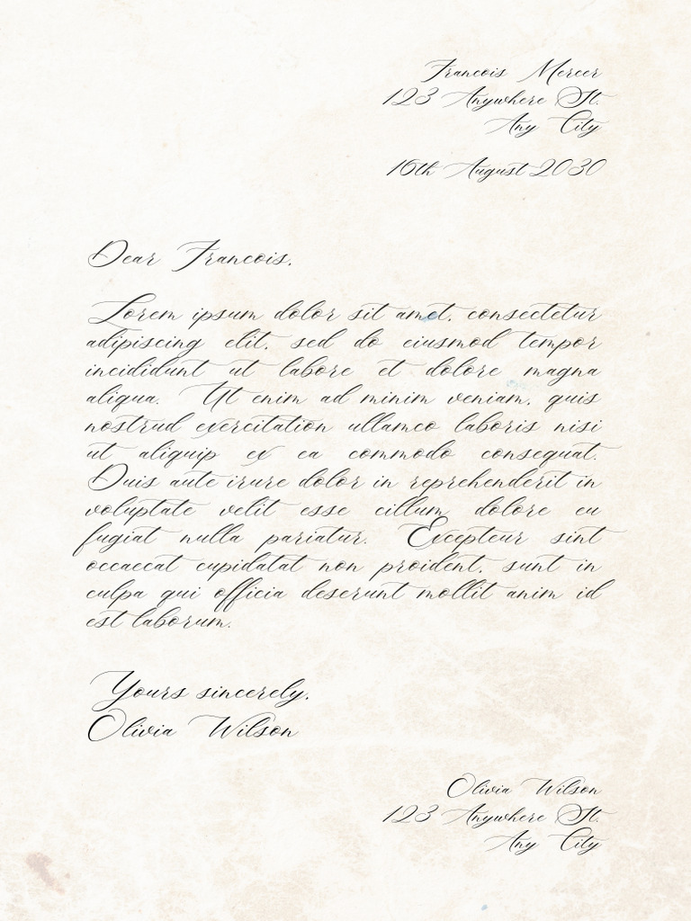 Beige Black Vintage Formal Calligraphy Old Fashioned Letter | PDF