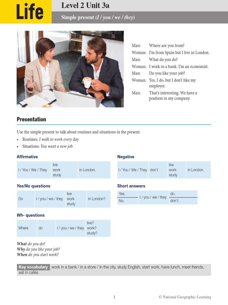 Simple Present Tense Exercises | PDF | Semiotics | Semantics