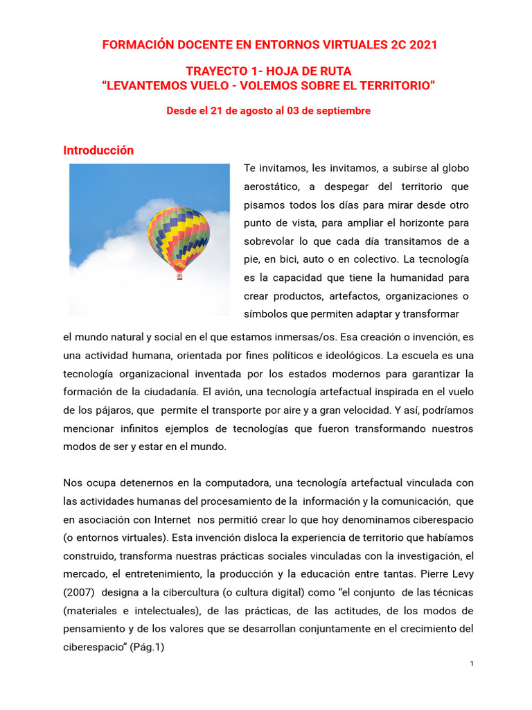 HOJA DE RUTA TRAYECTO 1 - 2C 2021 - HURLINGHAM | PDF | Inclusión ...