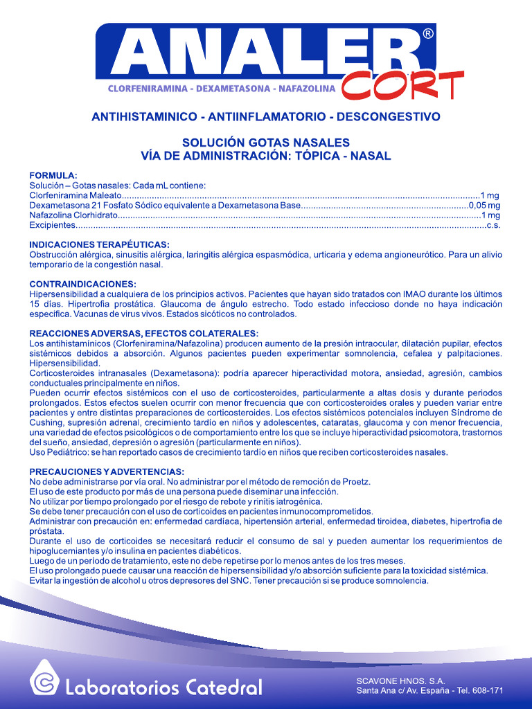 Analer Cort Gotas Prospecto | PDF