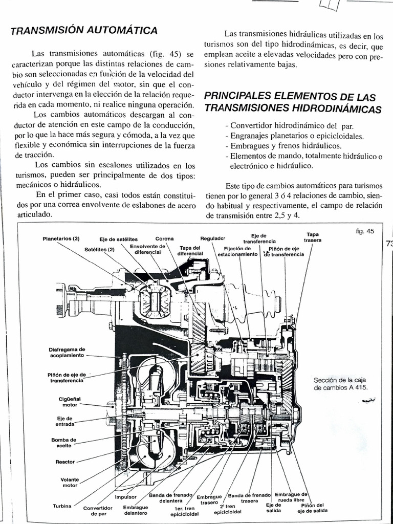 Diagrama y Ajuste de Transmisión Automática | PDF | Engranaje ...