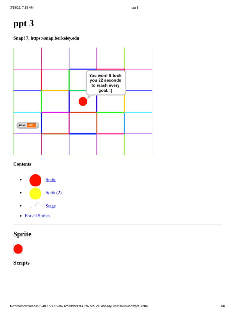 Sprite: Snap! 7, Https://snap - Berkeley.edu | PDF | Games & Activities ...