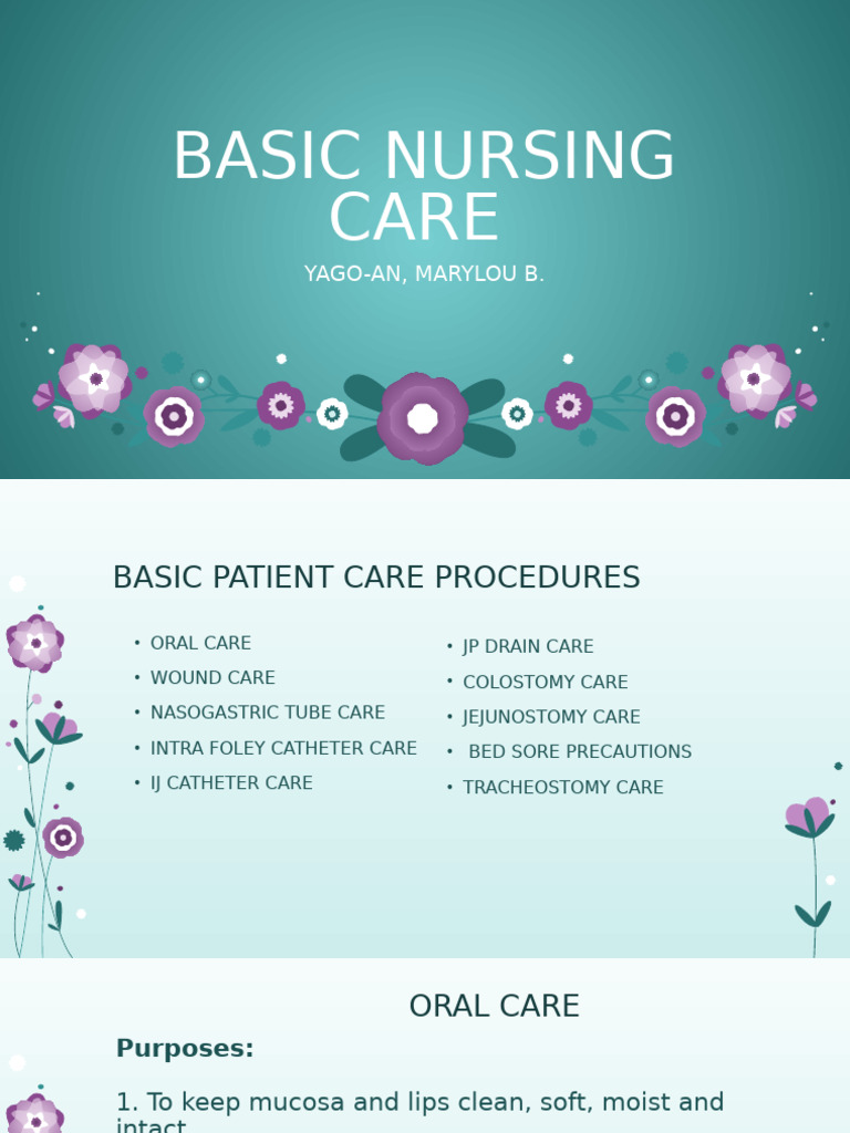 Essential Nursing Care Procedures Guide | PDF | Oral Hygiene | Medicine