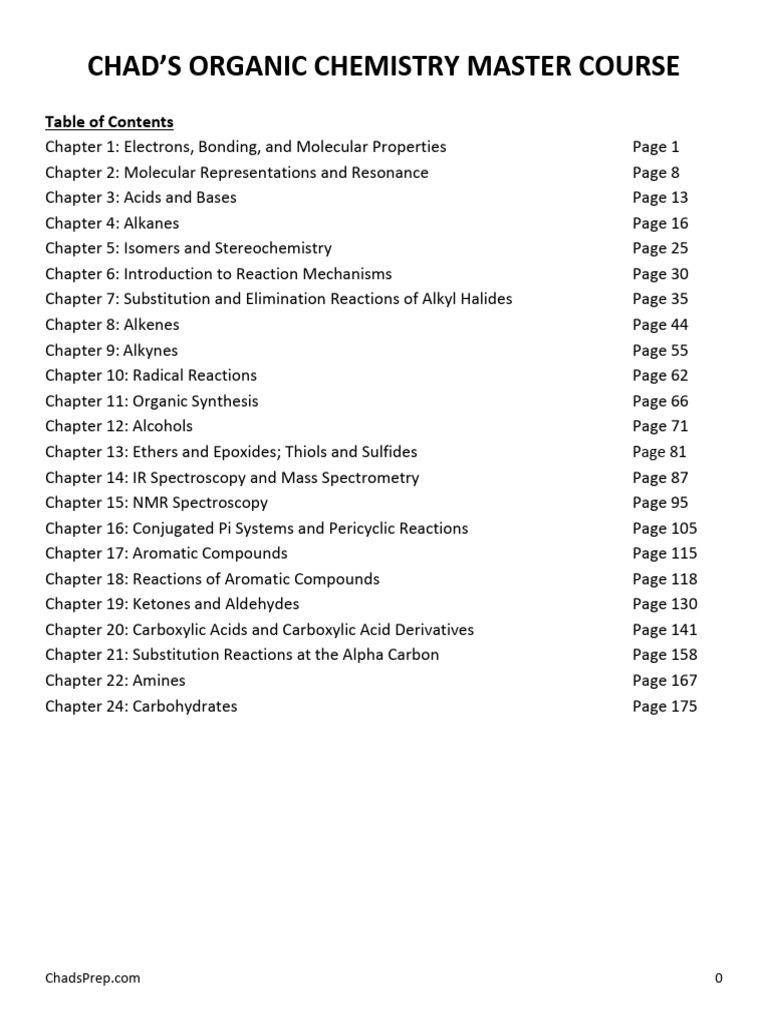 Organic Chemistry Master Course Guide | PDF | Chirality (Chemistry ...