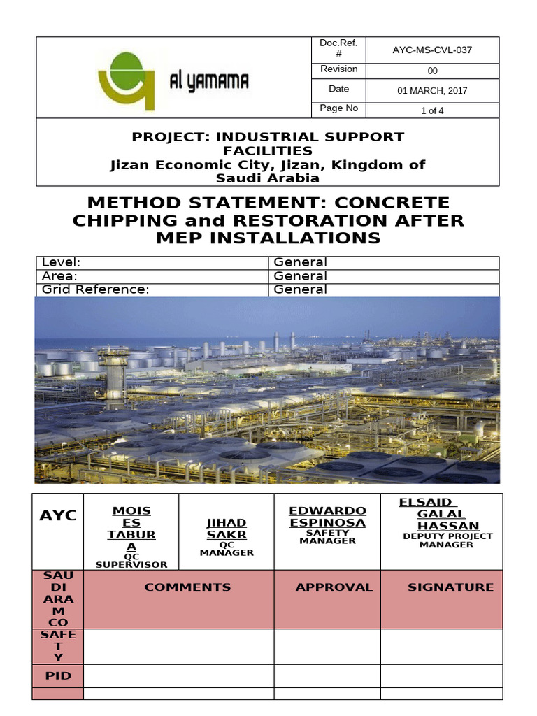 Ms Concrete Chipping For Mep Installations | PDF | Concrete | Building ...