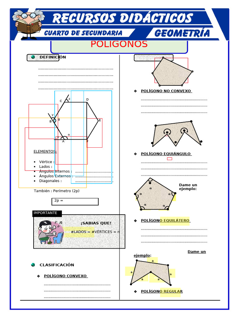 Ejercicios de Poligonos para Cuarto de Secundaria Resuelto | PDF | Geometría euclidiana ...
