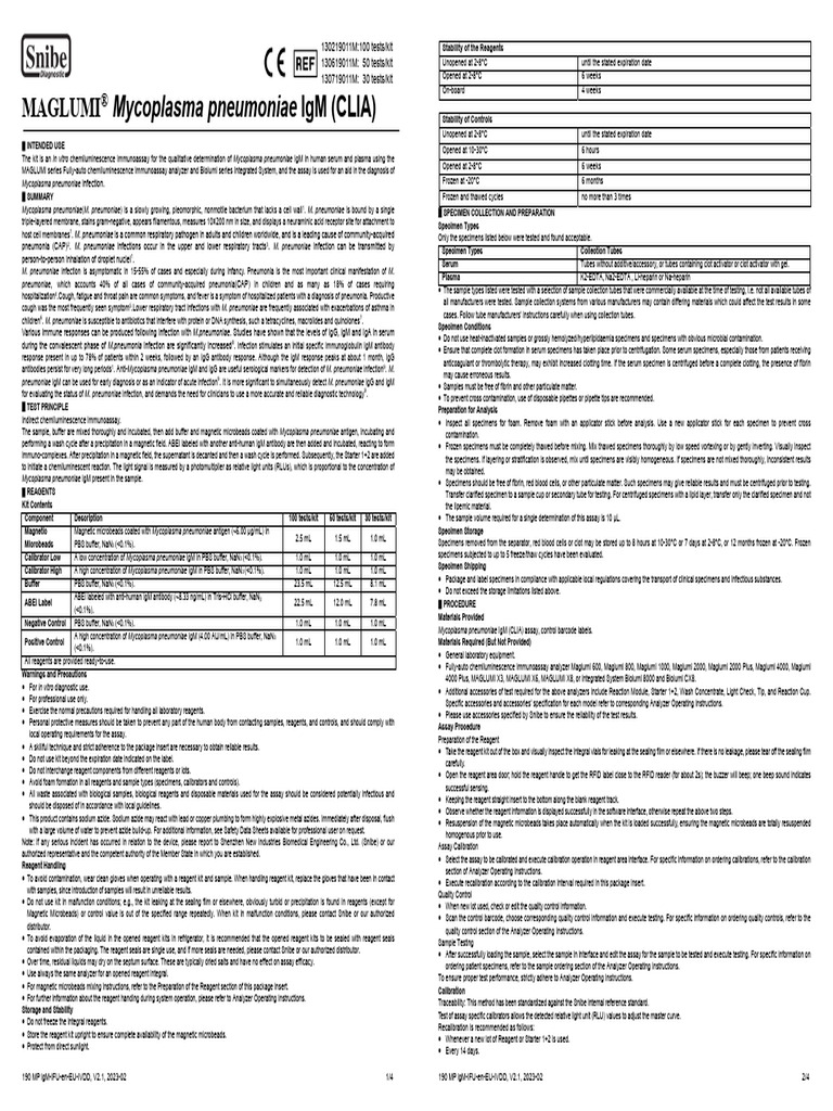 190 MP IgM-IFU-en-EU-IVDD-V2.1 | PDF | Pneumonia | Infection