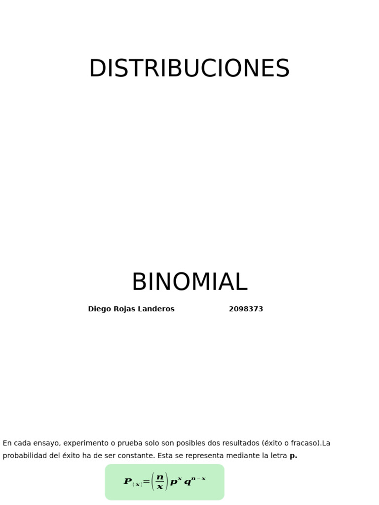 Distribuciones Binomial y Multinomial | PDF | Probabilidad | Teoría de ...