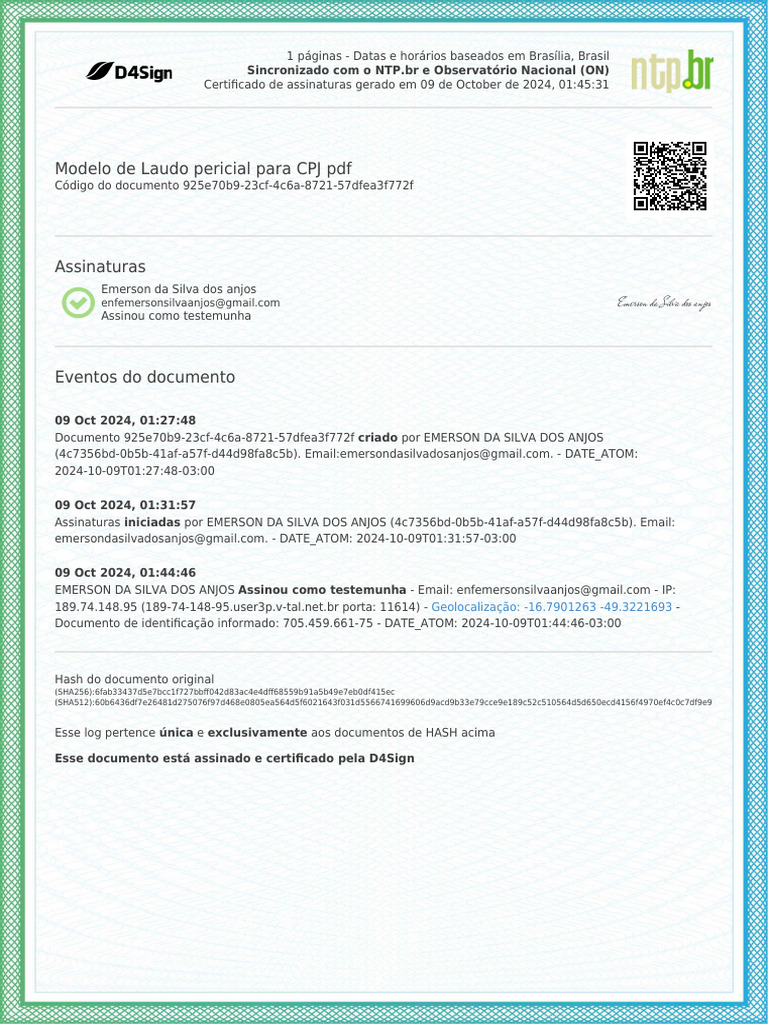 Modelo de Laudo Pericial para CPJ PDF | PDF