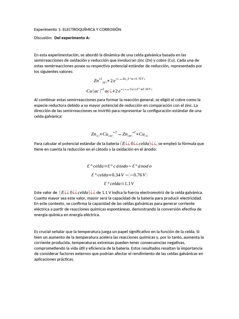 Labo Quimica Calculos | PDF | Redox | Ciencia de los Materiales