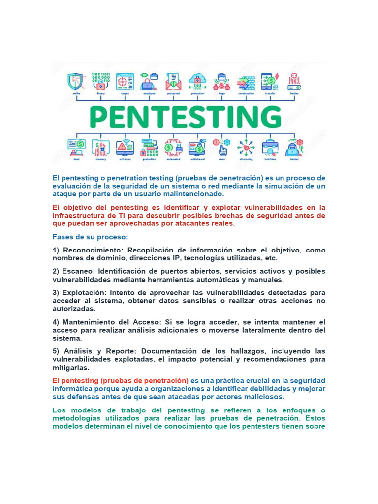 Pentesting | PDF | Vulnerabilidad (informática) | Prueba de penetración