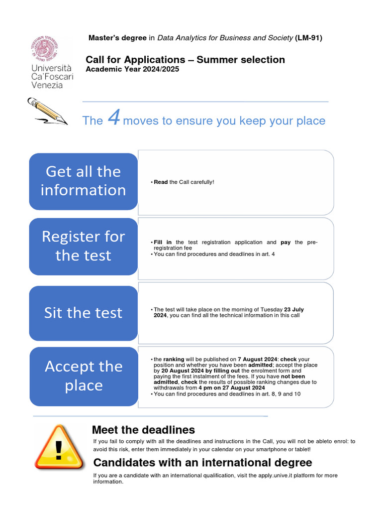 Bando_EM14_Estiva_2024_2025_ENG | PDF | Academic Degree | University And College Admission