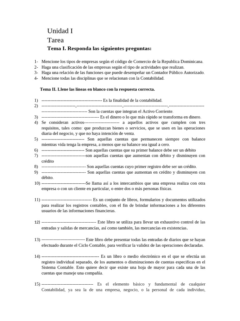 Tarea 1 Unidad I | PDF | Contabilidad | Hoja de balance Tarea 1 Unidad I | PDF | Contabilidad | Hoja de balance
