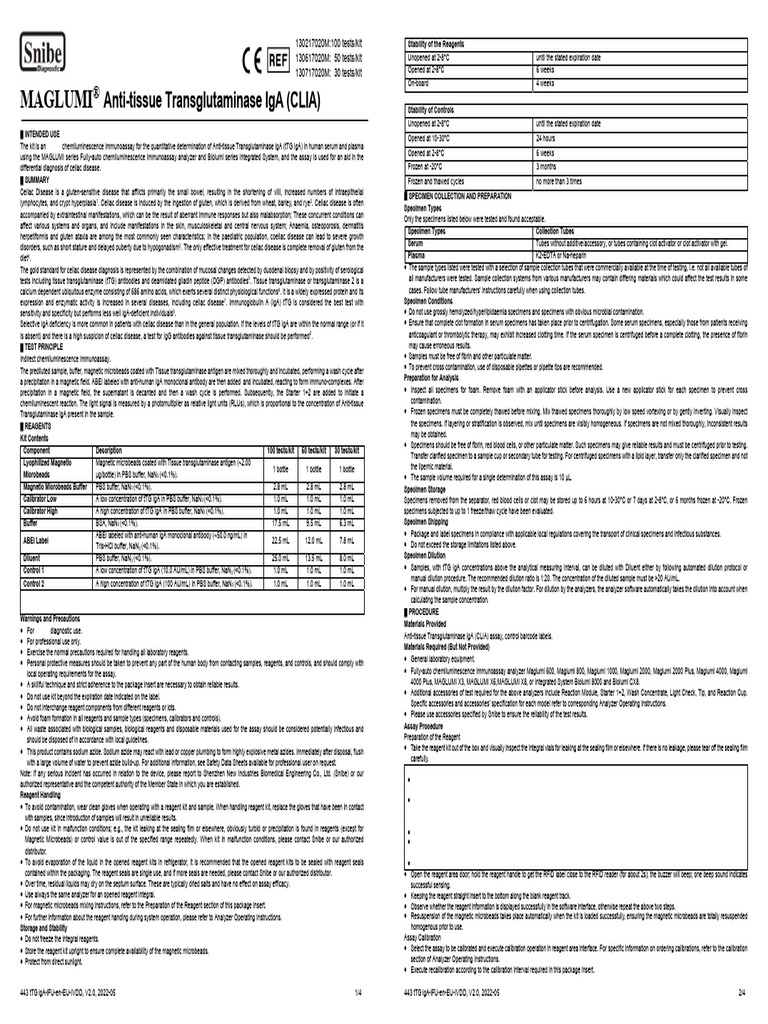 443 TTG Iga Ifu en Eu Ivdd v2.0 | PDF | Coeliac Disease | Coagulation