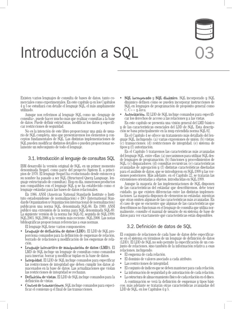 3.1. Introducción Al Lenguaje de Consultas SQL | PDF | SQL | Datos