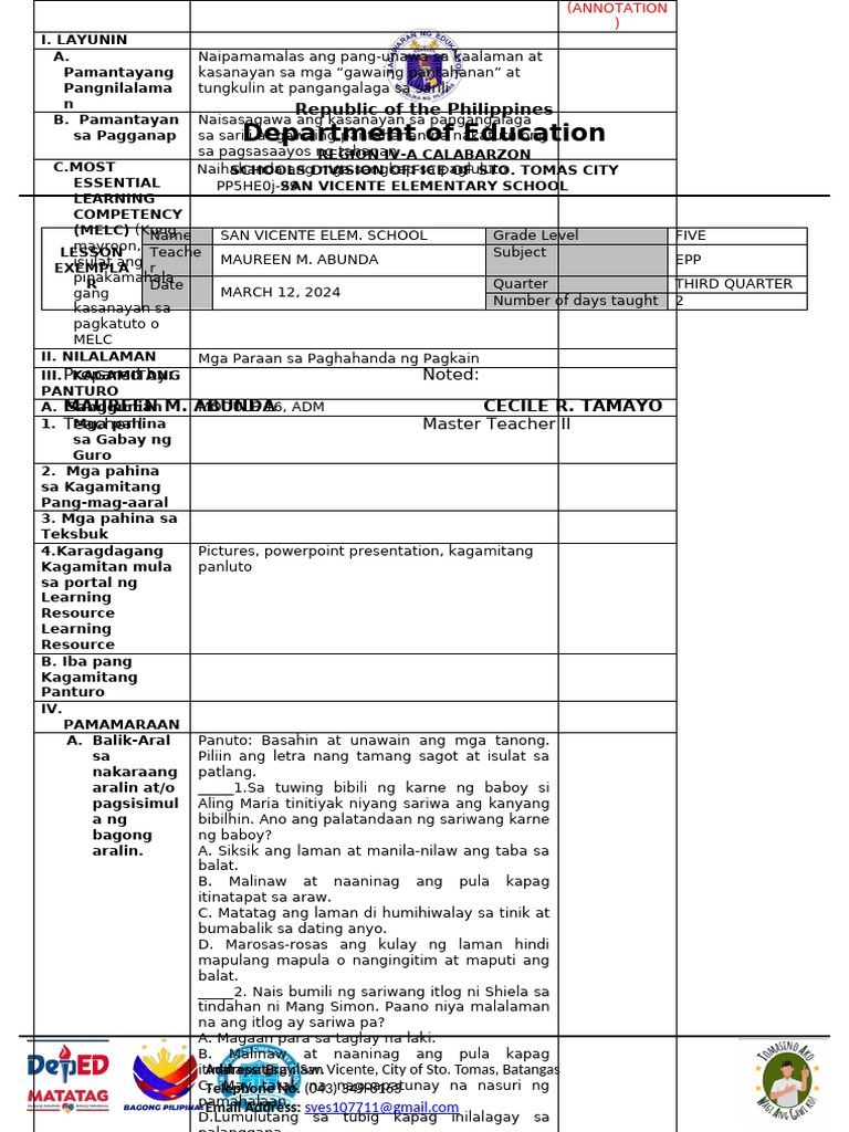 COT-3 Maam Maureen | PDF