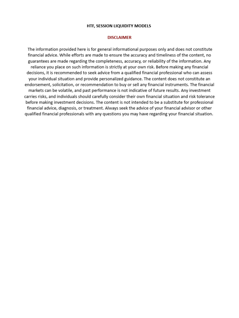HTF Session Liquidity Models | PDF | Risk