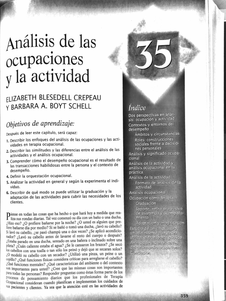Análisis de las ocupaciones y la actividad | PDF