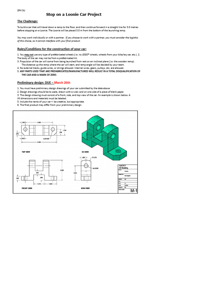 Stop - On - A - Loonie - Car - Project - New - Version | PDF | Physics ...