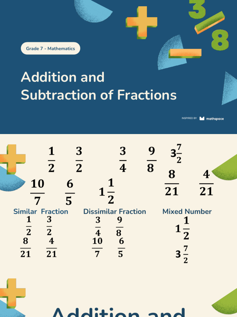 Addition and Subtraction of Similar Fraction | PDF | Mathematics ...