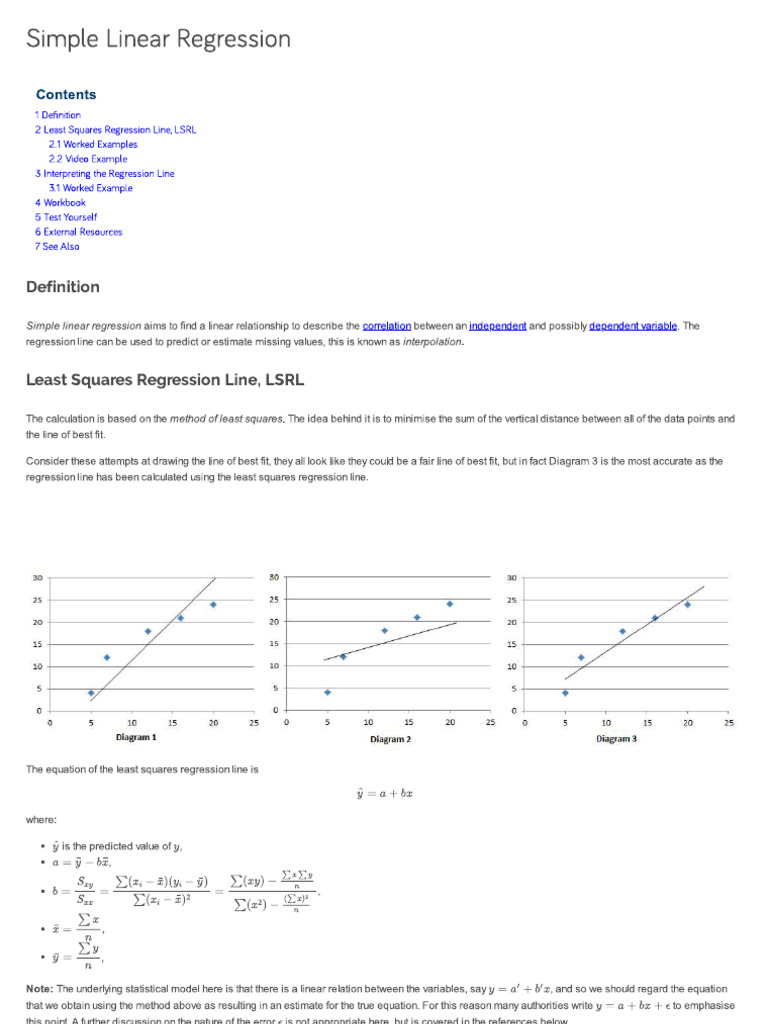 Simple Linear Regression | PDF