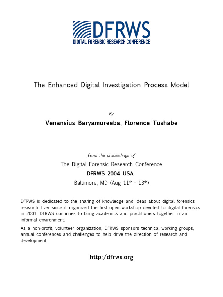 2004 USA Paper-The Enhanced Digital Investigation Process Model | PDF ...