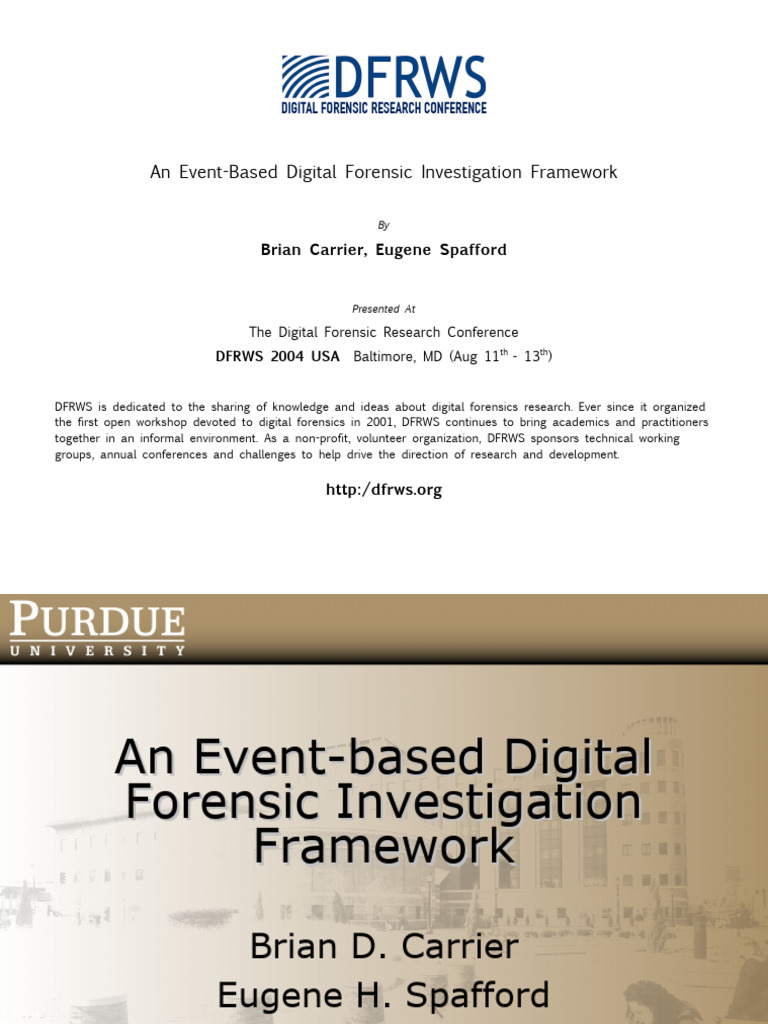 2004 USA Pres-An Event-based Digital Forensic Investigation Framework | PDF | Crime Scene ...