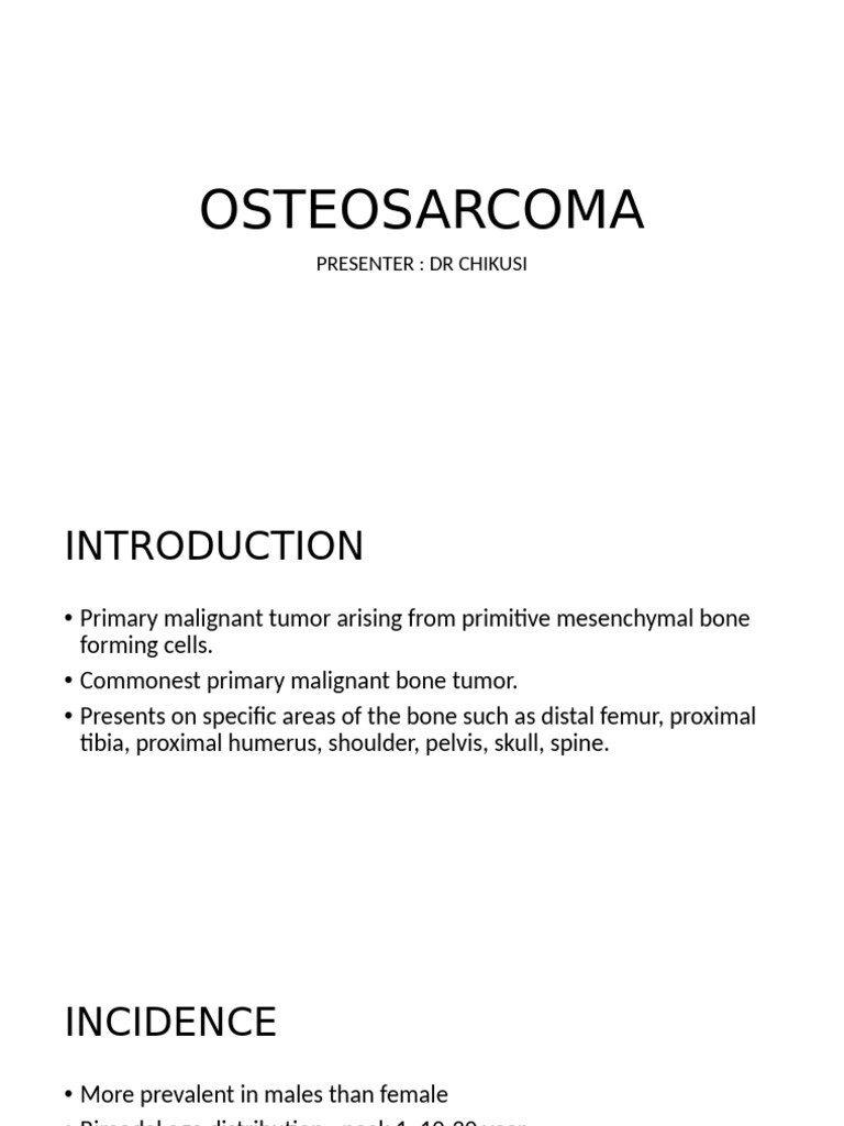Osteosarcoma | PDF | Metastasis | Chemotherapy