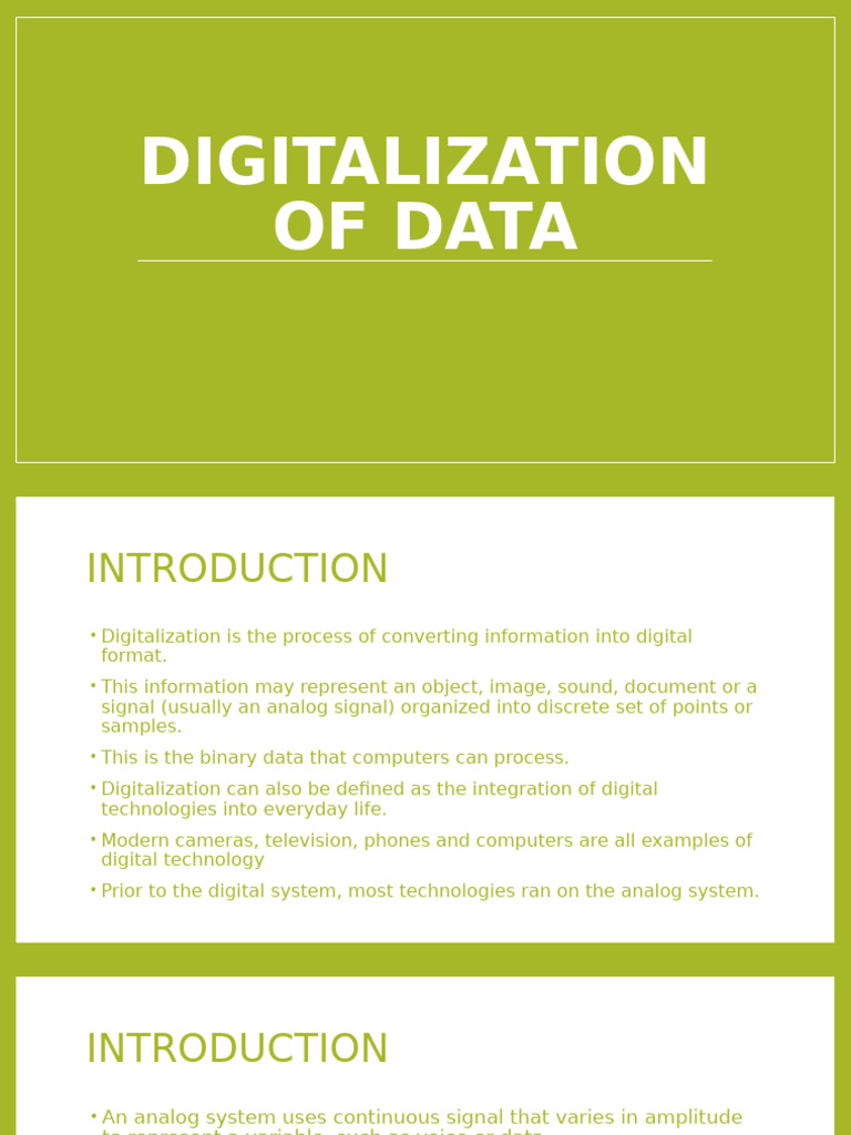 Week2 - Digitalization of Data | PDF | Central Processing Unit | Input/Output