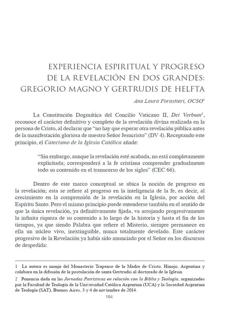 Experiencia Espiritual y Progreso de La Revelación en Dos Grandes ...
