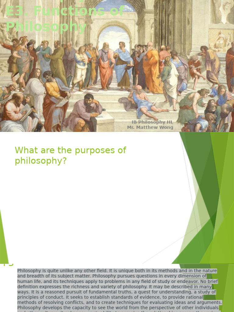 E3. Functions of Philosophy | PDF | Knowledge | Reason