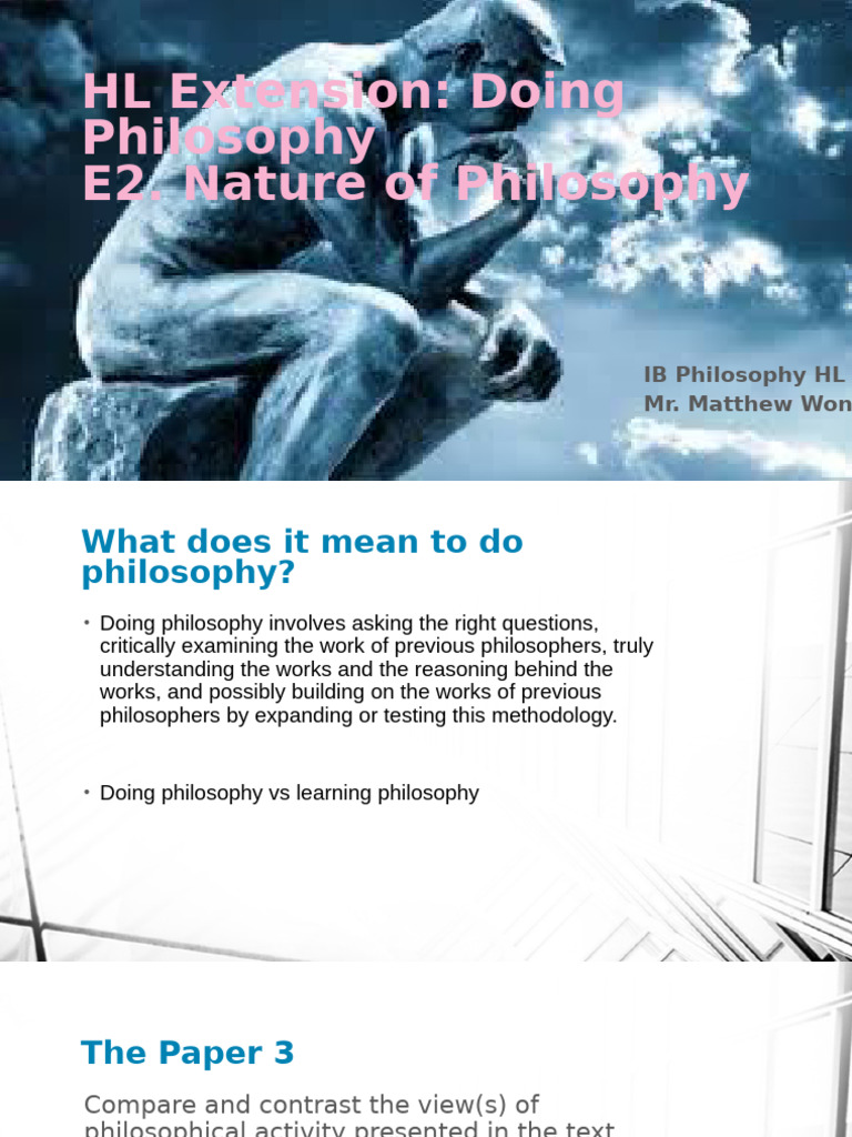 E2. Nature of Philosophy | PDF | Action (Philosophy) | Epistemology