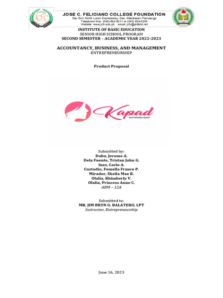 Entrep Product Proposal | PDF | Brand